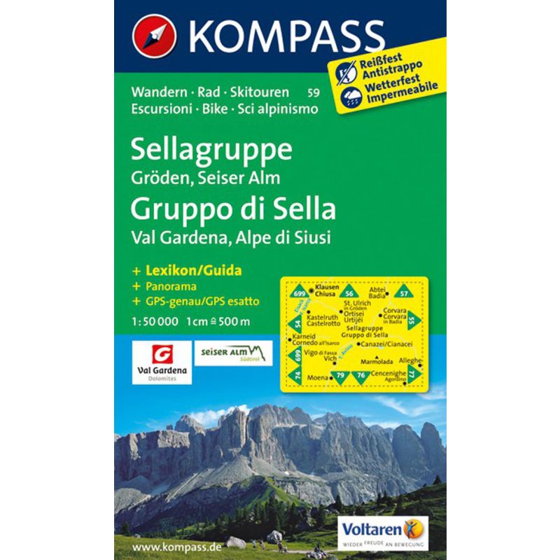 Cartina Gruppo Di Sella Marmolada - KOMPASS