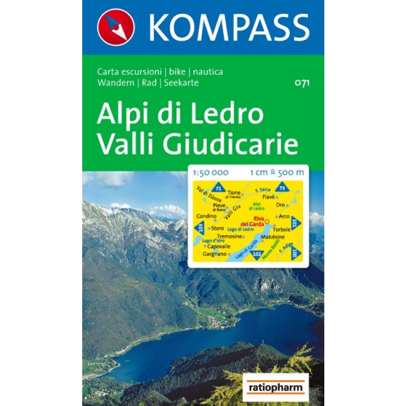 Cartina Alpi Di Ledro Valli Giudicarie - KOMPASS